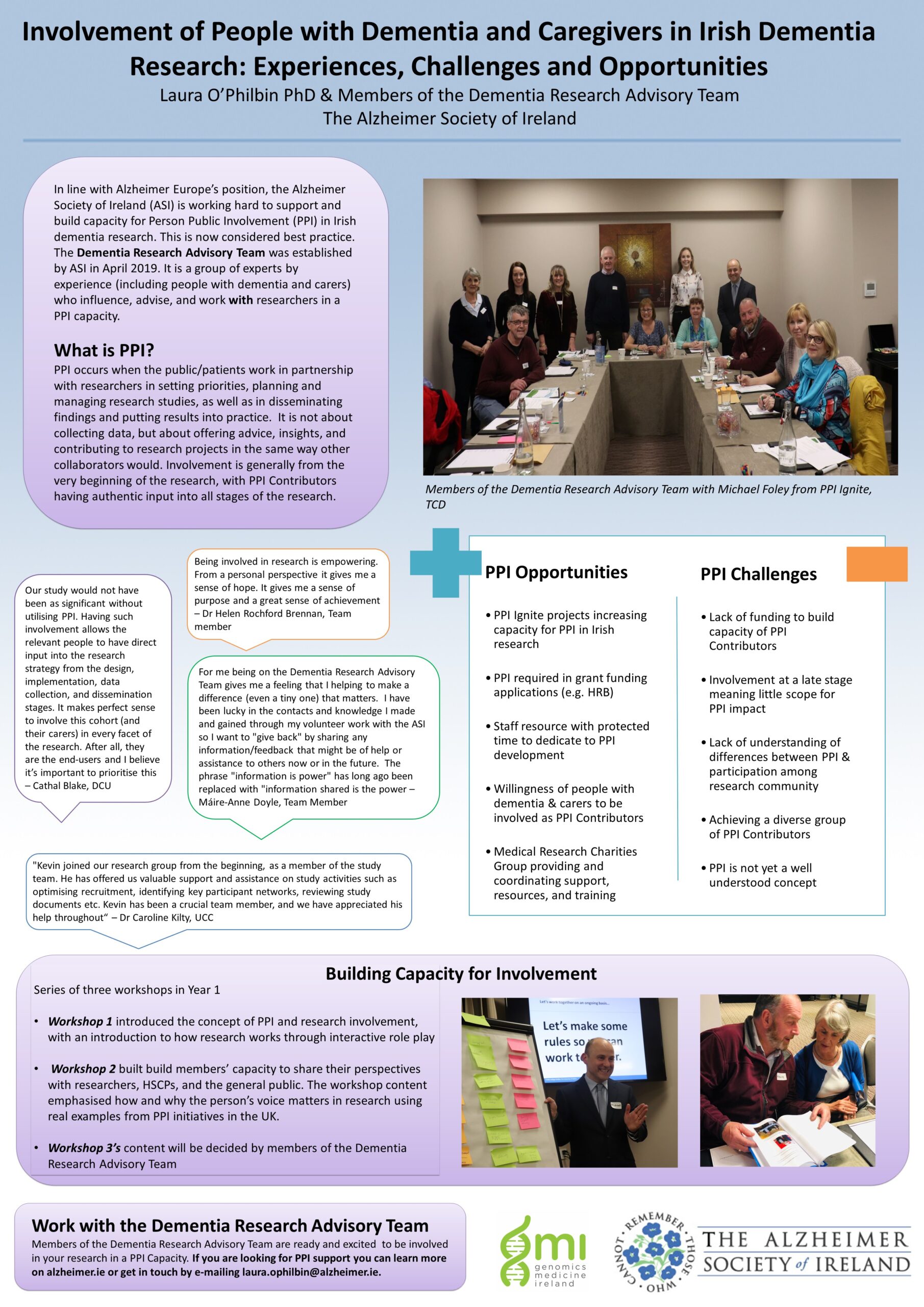 The Dementia Research Advisory Team (PPI) - Alzheimer